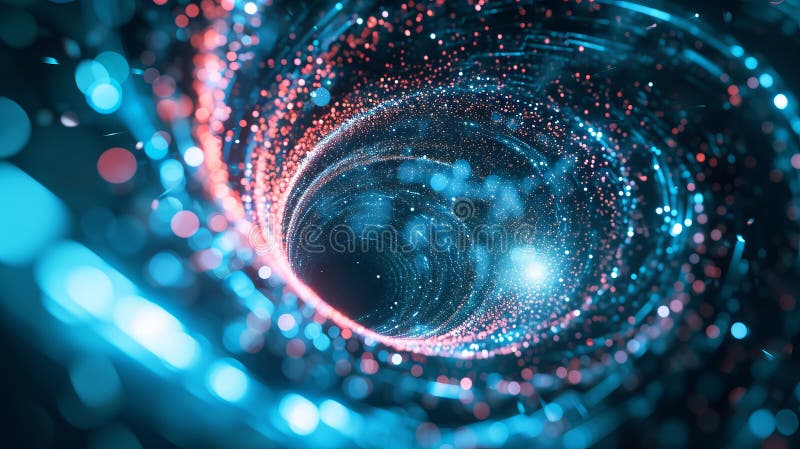 Digital Data Flow on Road with Motion Blur To Create Vision of Fast ...