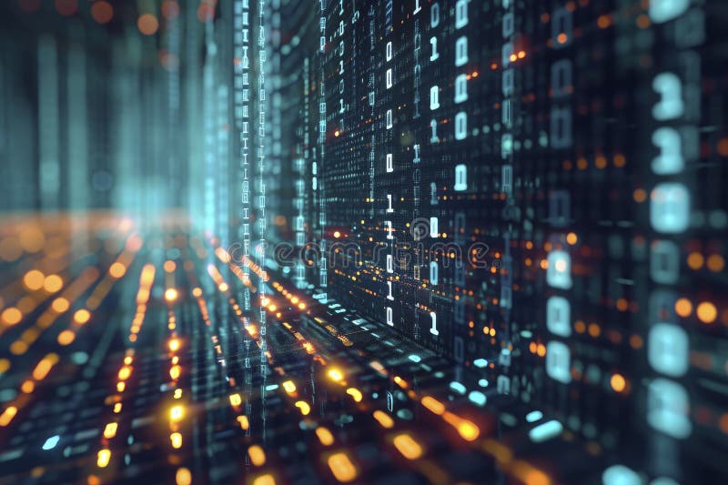 Digital Data Flow To Create Vision of Fast Speed Transfer . Concept of ...