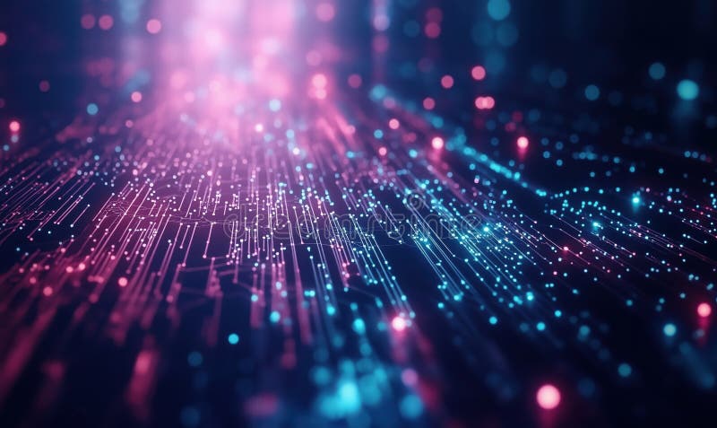 Digital Data Flow Visualization with Vibrant Blue and Pink Lights ... Digital Data Flow Visualization with Vibrant Blue and Pink Lights ...