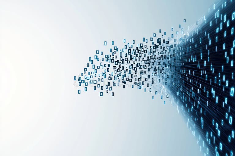 Digital Data Flowing in Binary Code, Representing Technology and Information Stock Image - Image ...