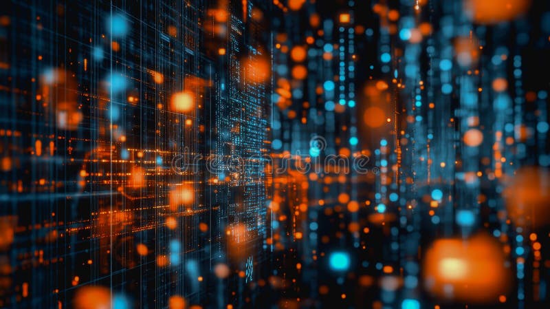 Digital Data Flows Blend with a Shipping Port at Sunset, Symbolizing ...