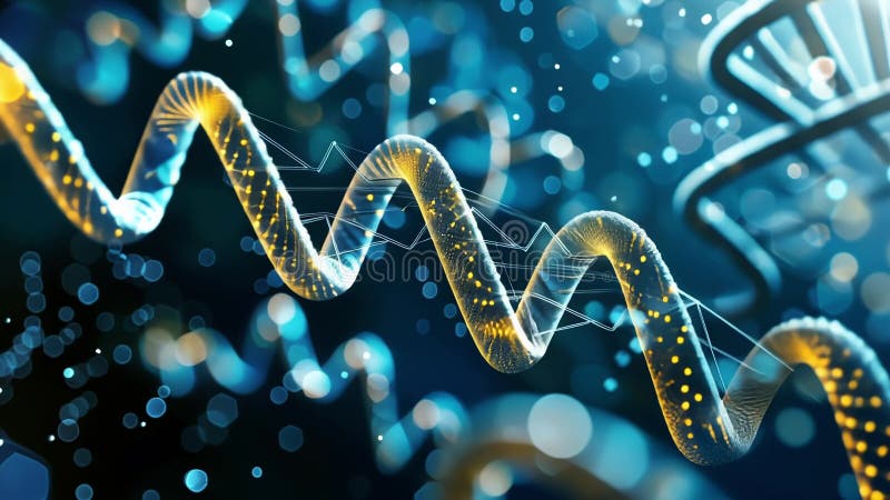 Dna Chain Rotating with Big Data Flowing Around Stock Video - Video of ...