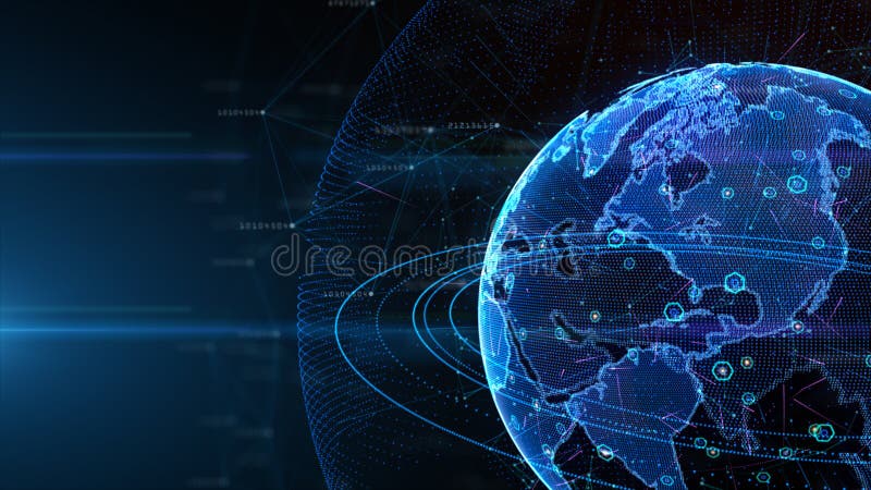 Digital Data Global Network Connections Cyberspace. Technology ...