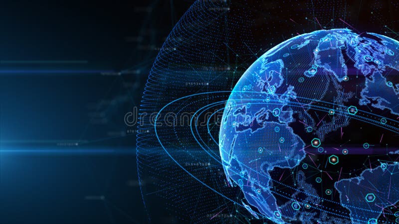 Digital Data Global Network Connections Cyberspace. Technology ...