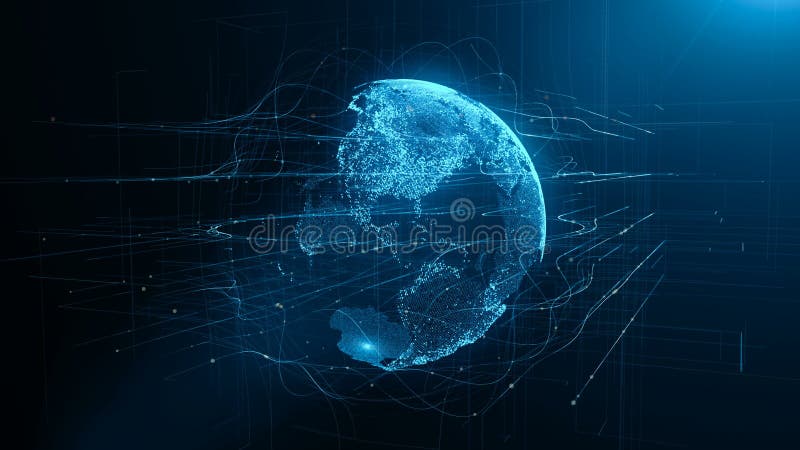 Digital Data Globe - Abstract 3D Rendering of a Scientific Technology ...