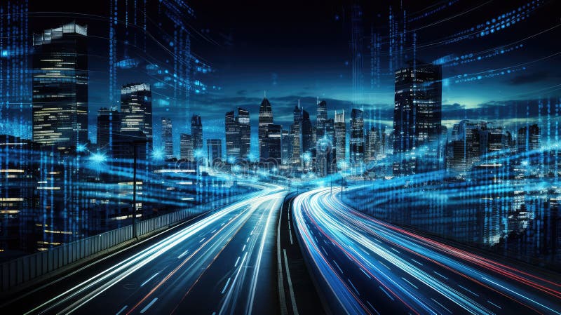 Digital data highway stock illustration. Illustration of analytics ...