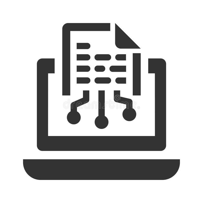 Digital data icon stock illustration. Illustration of laptop - 351612964