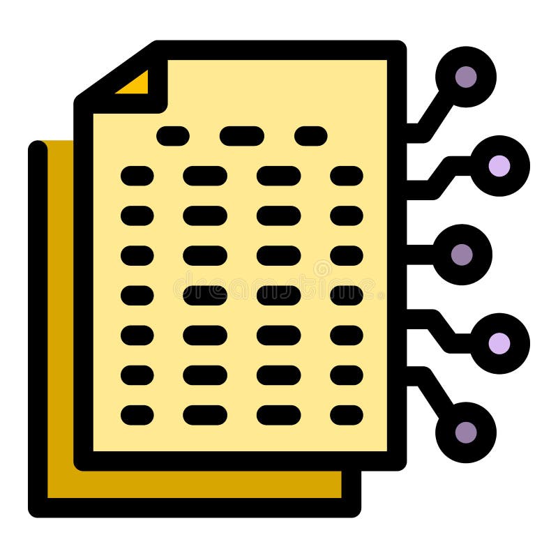 Digital Data Icon Color Outline Vector Stock Vector - Illustration of ...