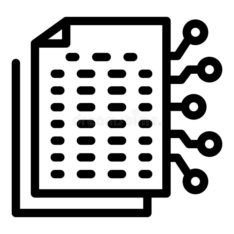 Digital Data Icon, Outline Style Stock Vector - Illustration of ...