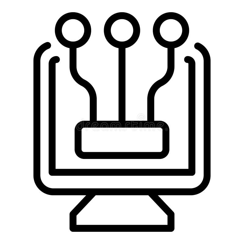 Digital Data Icon, Outline Style Stock Vector - Illustration of ...