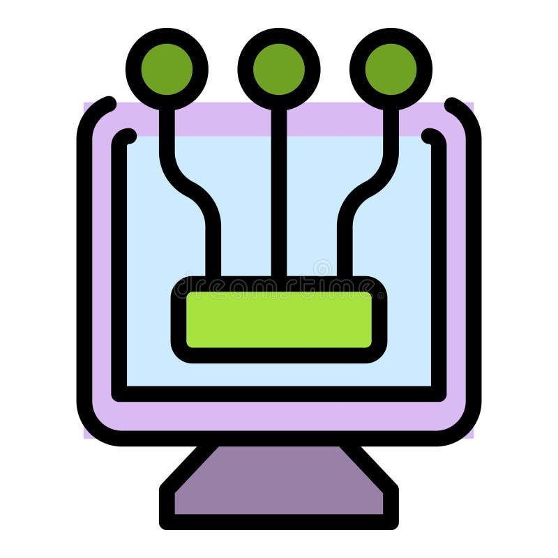 Digital Data Icon Vector Flat Stock Vector - Illustration of line ...