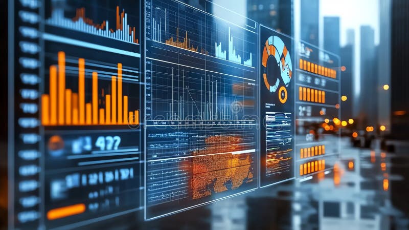 Digital Data Interface Displaying Analytics and Statistics in an Urban ...