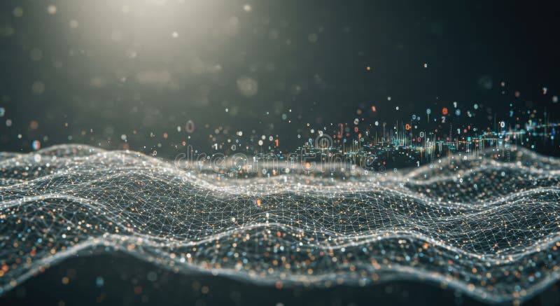 Digital Data Landscape stock illustration. Illustration of abstract ...