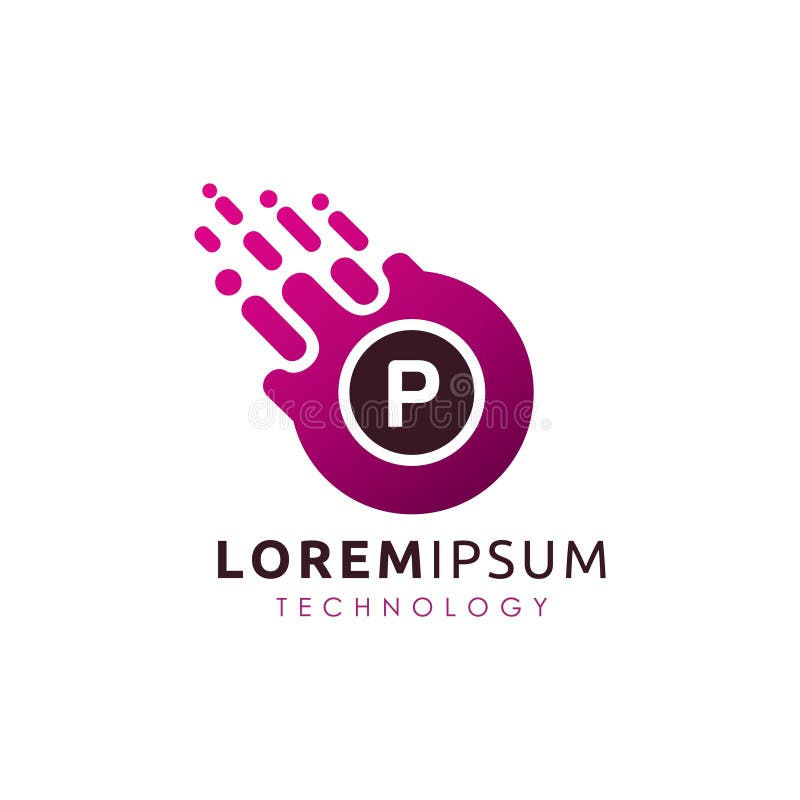 Digital Data Letter P Logo Vector. Stock Illustration - Illustration of ...
