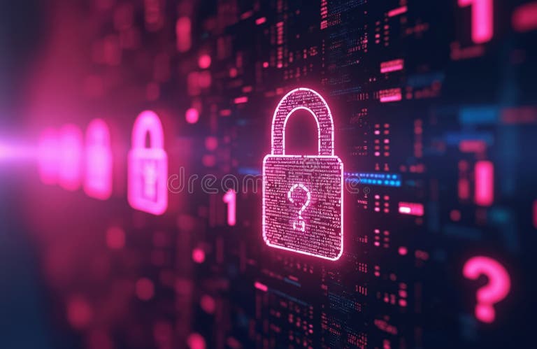 Digital Data Lock Background with Encryption Cybersecurity Concept ...