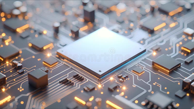 Digital Data Moving on Circuit Board and CPU Loop Backgrounds. Computer Processing and ...