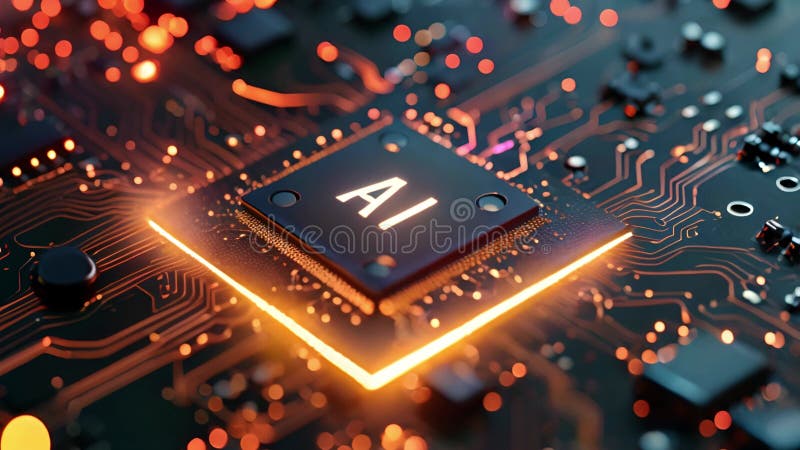 Digital Data Moving on Circuit Board and CPU Loop Backgrounds. Computer ...