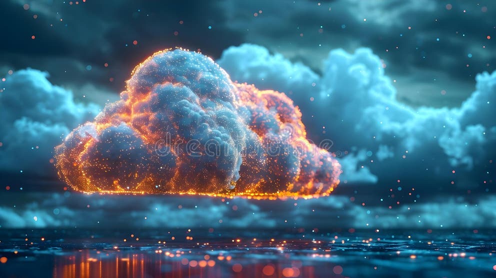 Digital Data Nebula: the Symphony of Information. Concept Cybersecurity ...