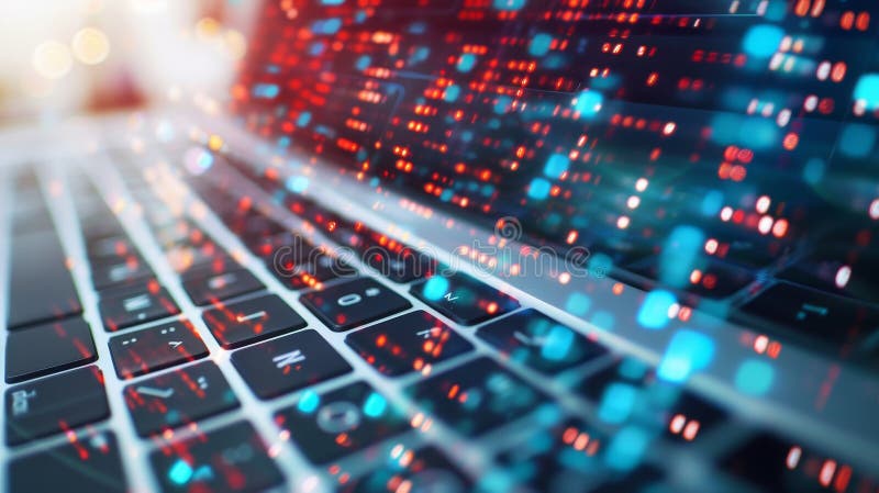 Digital Data and Network Connection Displayed on a Laptop Screen, Ai ...