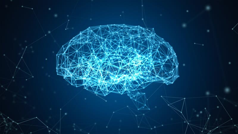 Brain. Digital Brain. 3D Science and Technology Concept. Neural Network ...