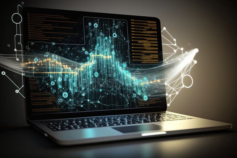Digital Data and Network Connection on Laptop Screen. Big Data Analysis ... Digital Data and Network Connection on Laptop Screen. Big Data Analysis ...