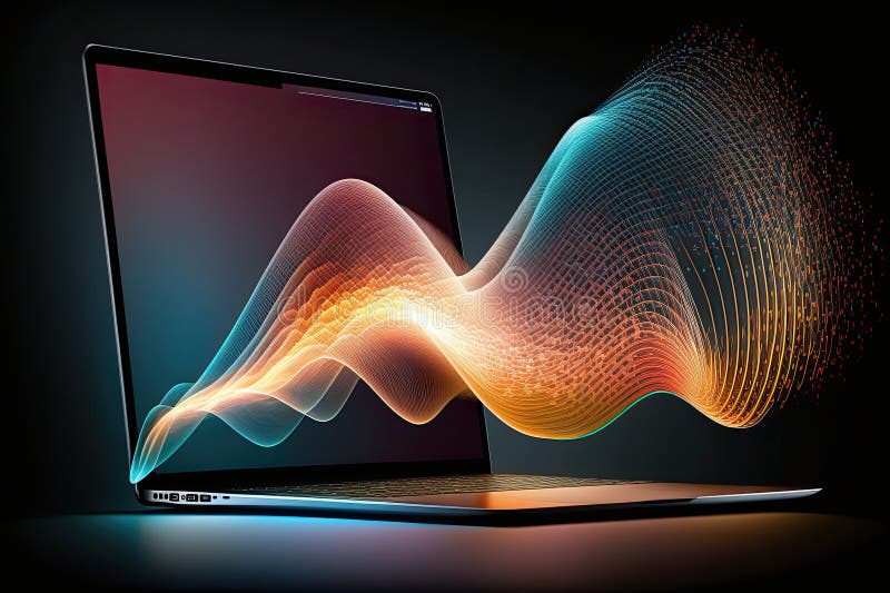 Digital Data and Network Connection on Laptop Screen. Big Data Analysis ...