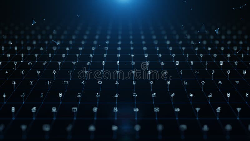 Digital Data Network Connections with Icon of Global Communication ...