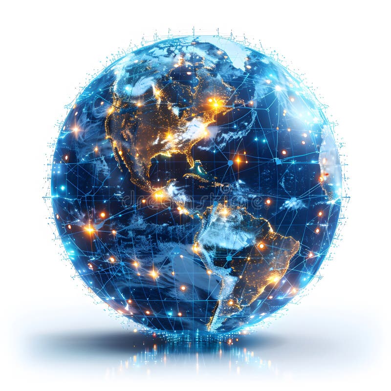 Digital Data Network Conveying Global Abstract Illustration of a ...