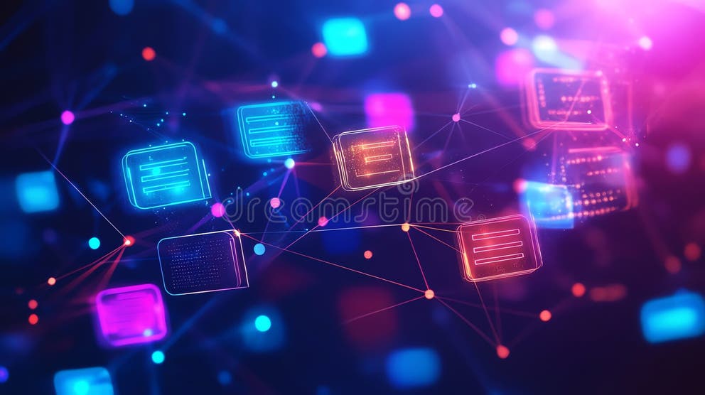 Digital Data Network: Interconnected Node Stock Photo - Image of system ...