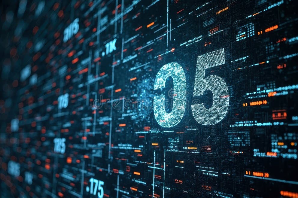 Digital Data Network with Number Sequences and Code Patterns Stock ...