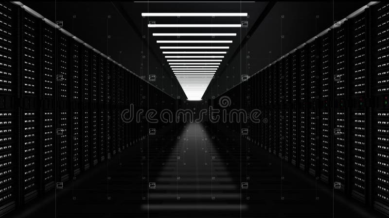 Digital Data Network Servers in a Server Room of a Data Center or ISP ...