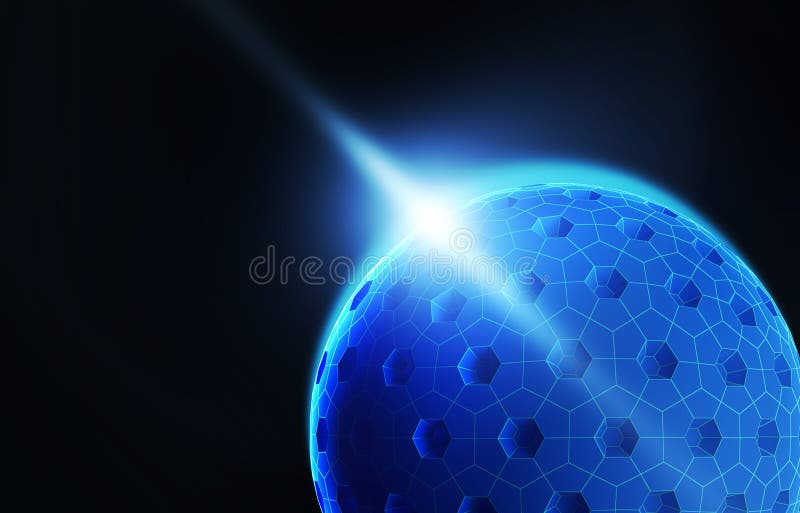 Digital Data and Network Sphere and Holes with Light Flare Isolated on ...