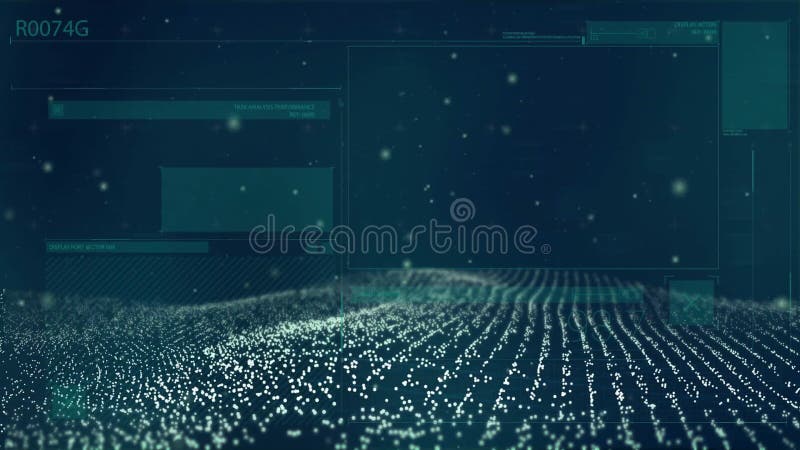 Digital Data Points Forming Grid Animation Over Futuristic Interface Background Stock Footage ...