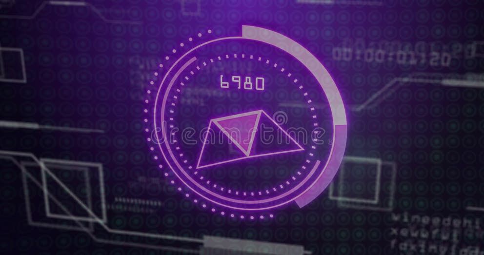 Digital Data Processing Image with Geometric Shapes and Numerical ...