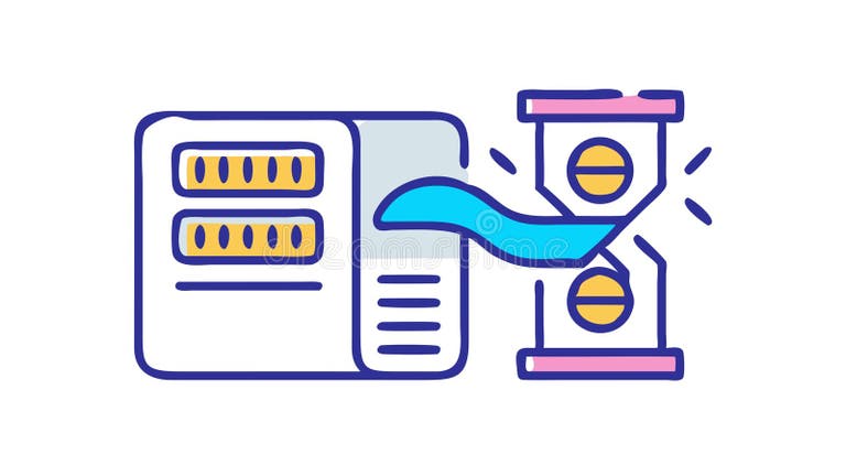 Digital Data Processing Time Icon, Server Speed, Efficiency, Vector ...