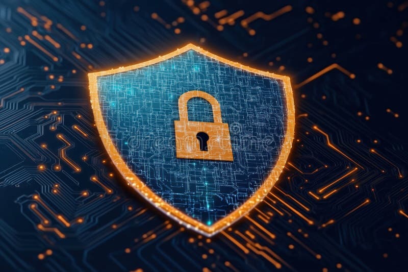 Digital Data Protection Concept. Tech Safeguard Symbol. Cybersecurity ...