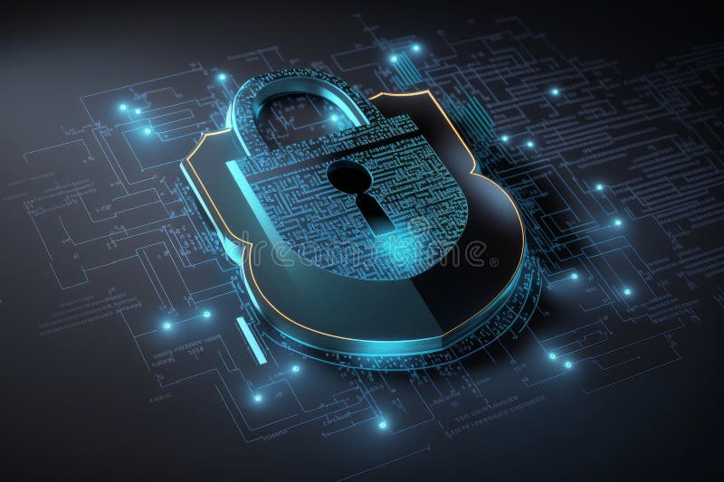 Digital Data Protection and Cyber Security Stock Illustration ...