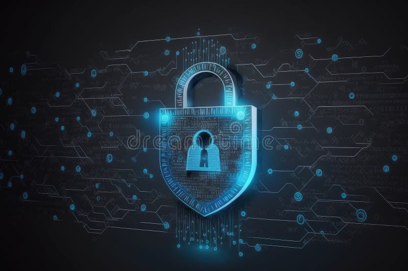 Digital Data Protection and Cyber Security Stock Illustration ...