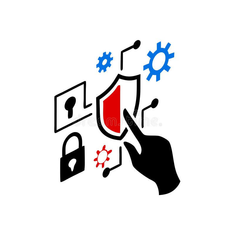 Digital Data Protection and Cybersecurity Concept Illustrated by a Hand ...