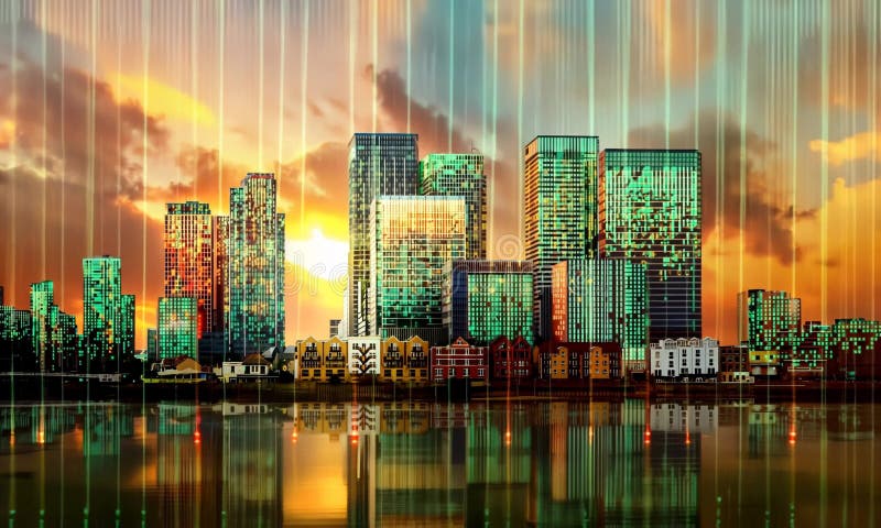 Digital Data Running through the City, AI and Technology Concept, 4K ...