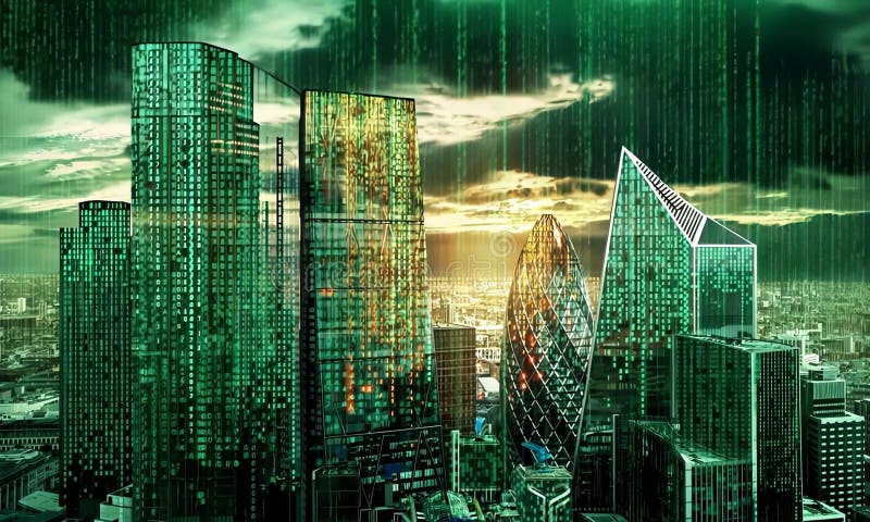 Digital Data Running through the City, AI and Technology Concept, 4K ...