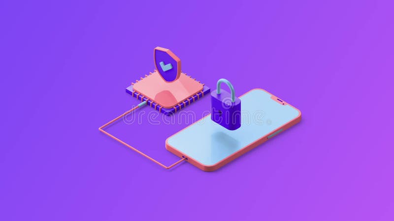 Digital Data Secure And Data Security Concept 3d Isometric