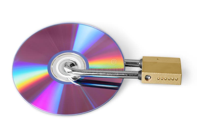 Digital Data Security Concept Padlock Locking Cd Stock Photo - Image of ...