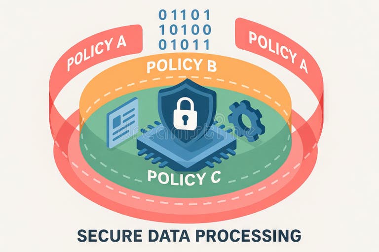 Digital Data Security Layers Featuring Shield and Lock with Binary Code ...