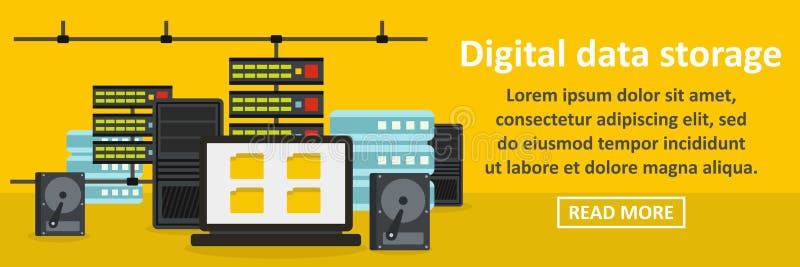 Digital Data Storage Banner Horizontal Concept Stock Vector ...