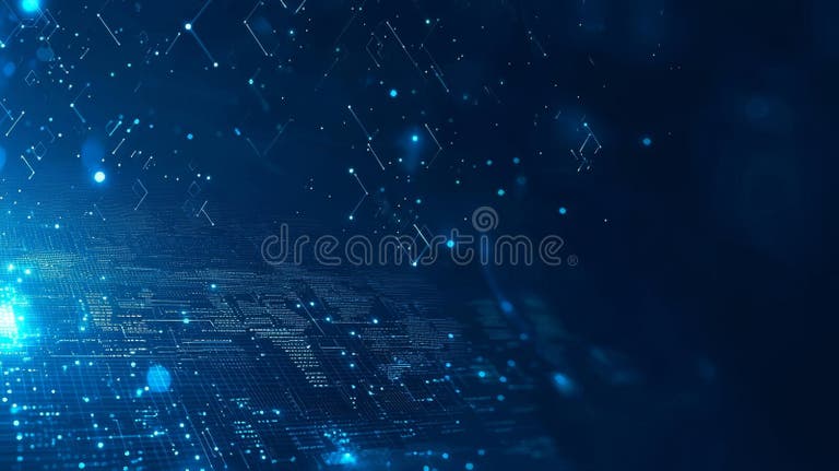 Digital Data Stream Abstract Blue Network, Data Visualization, Technology Concept, Digital ...