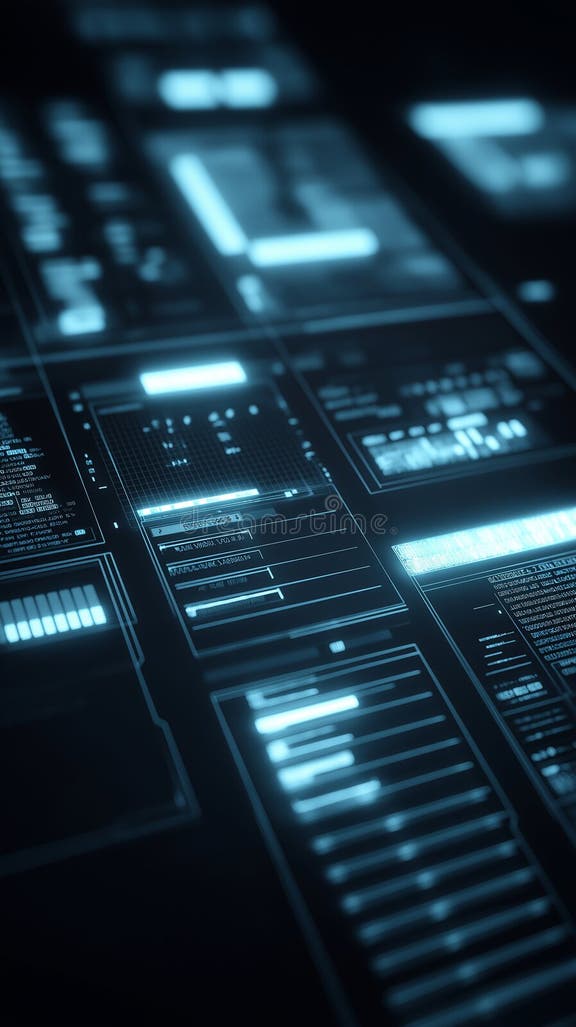 Digital Data Stream: Abstract Interface with Information Flow Stock Illustration - Illustration ...