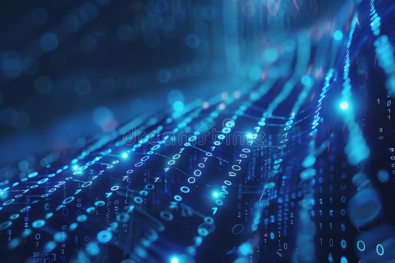 Digital Data Stream Background with Binary Code the Flow Information of ...