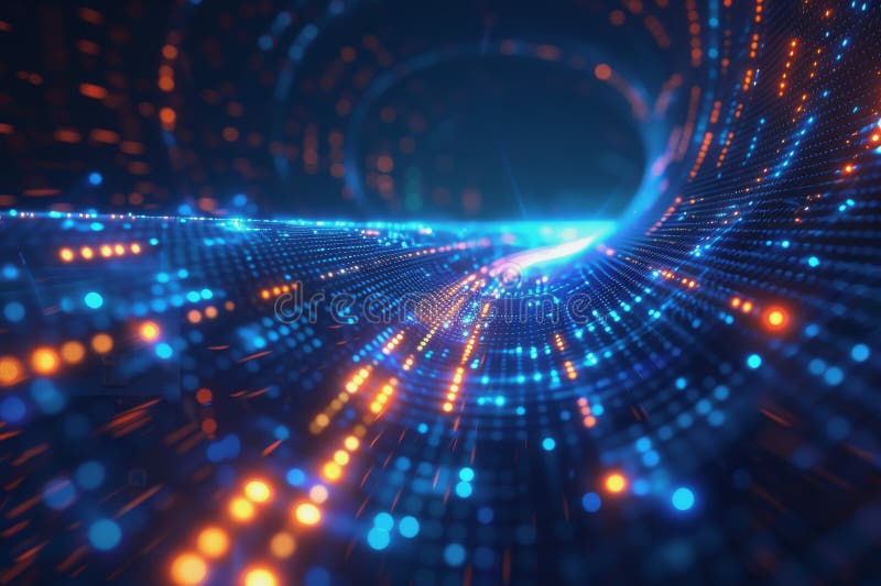 Digital Data Stream Background with Binary Code the Flow Information of ...