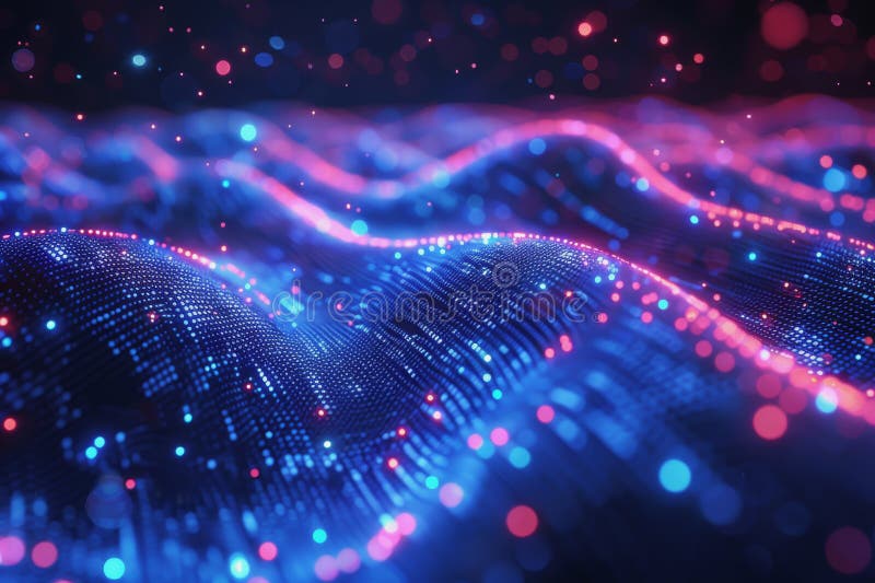 Digital Data Stream Background With Binary Code The Flow Information Of Cyber Security